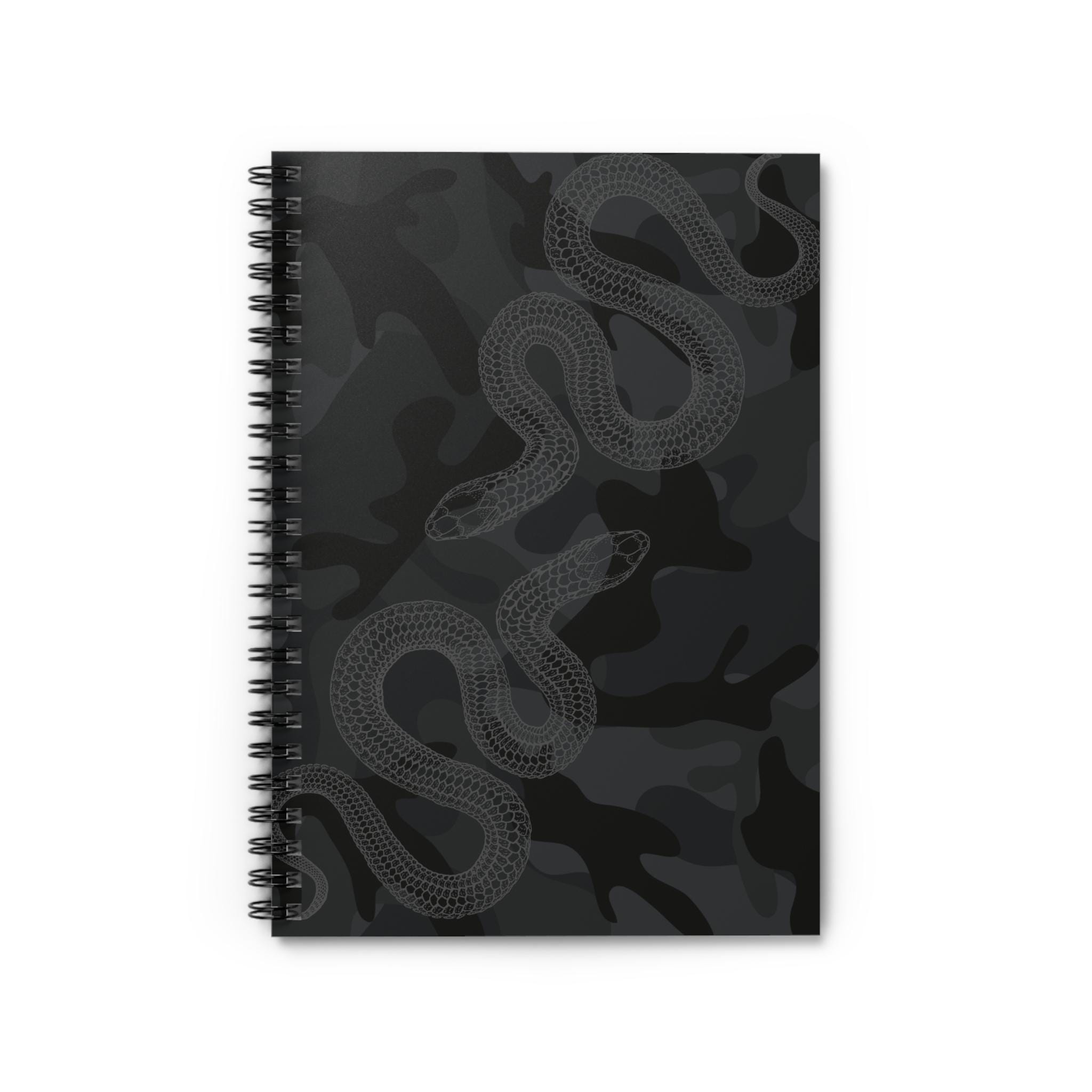 Snakes Black Spiral Notebook Goth Reptile Serpent Tattoo Art Ruled Line ...