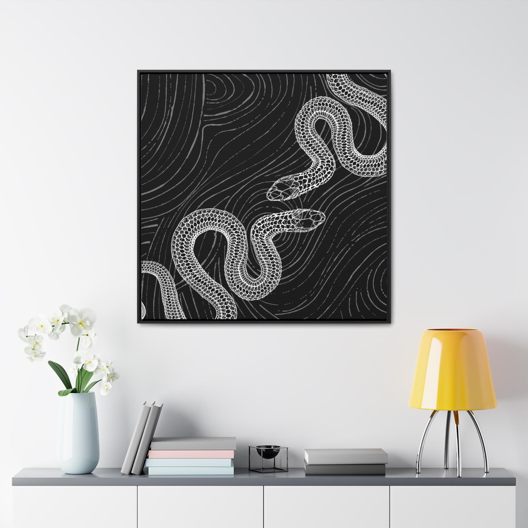 Snakes Wall Art, Reptile Serpent Gallery Canvas Wrap Framed, Mid ...