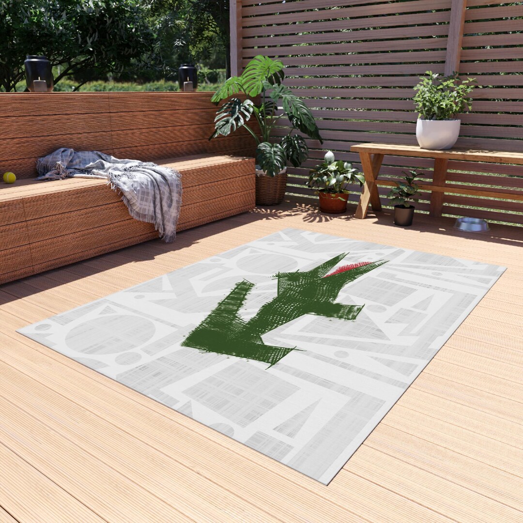 MCM Pop Art Gator Outdoor Rug Preppy Alligator Reptile Serpent Cubist ...