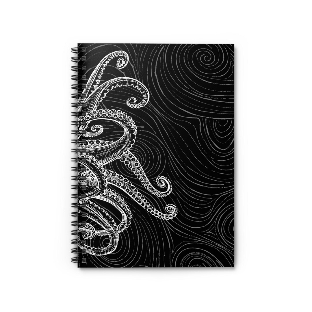 Octopus Spiral Notebook, Mythical Fantasy Sea Life Ruled Line Journal ...