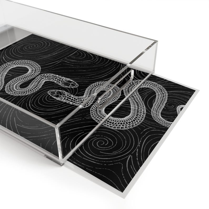 Snakes Acrylic Serving Tray, Black & White Mid-century Modern Vintage ...