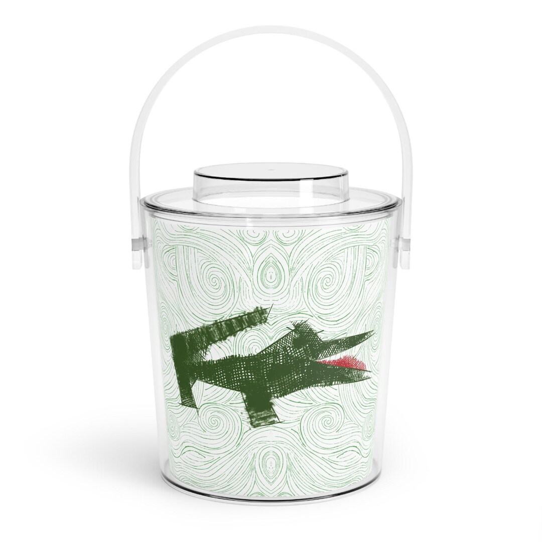 Cubist Pop Art Gator Acrylic Ice Bucket Preppy Alligator Reptile ...