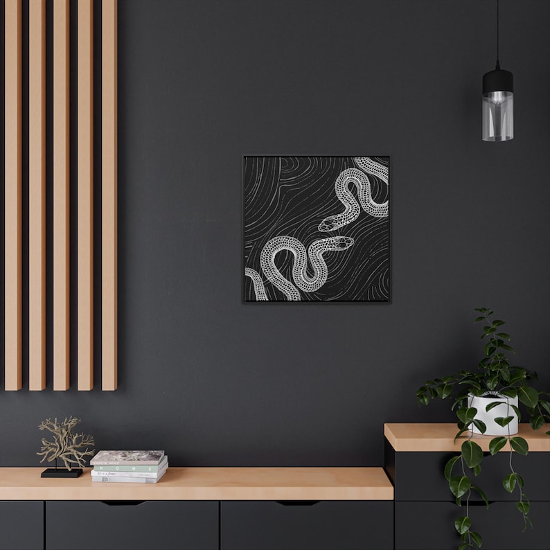 Snakes Wall Art, Reptile Serpent Gallery Canvas Wrap Framed, Mid ...