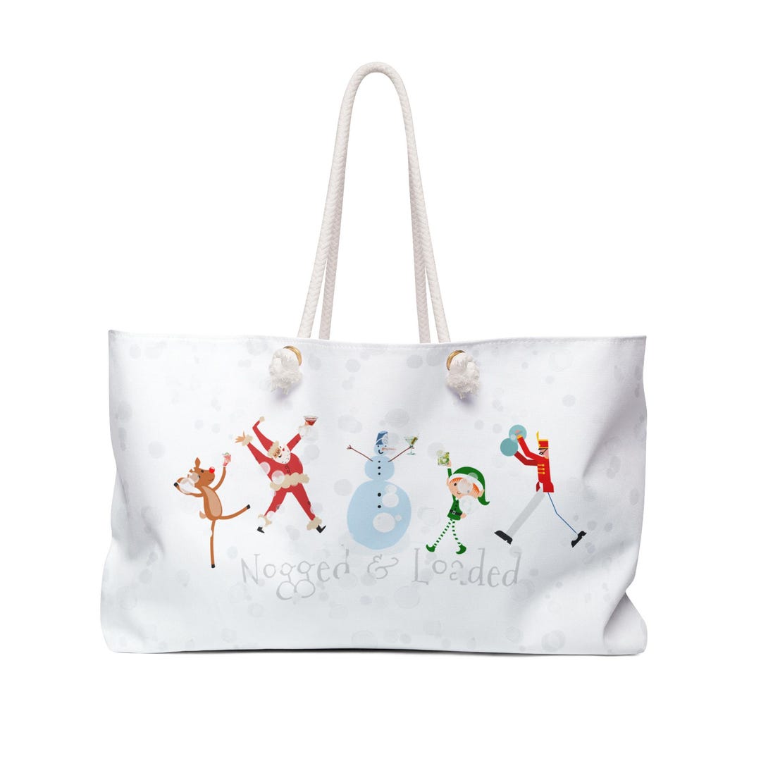 Christmas Tote Bag - Nogged & Loaded Holiday Party Bag, Travel ...
