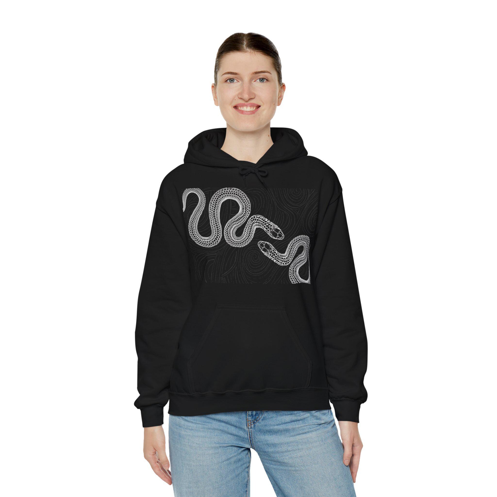 Snakes Hoodie Black & White Goth Reptile Serpent Tattoo Art Inspired ...