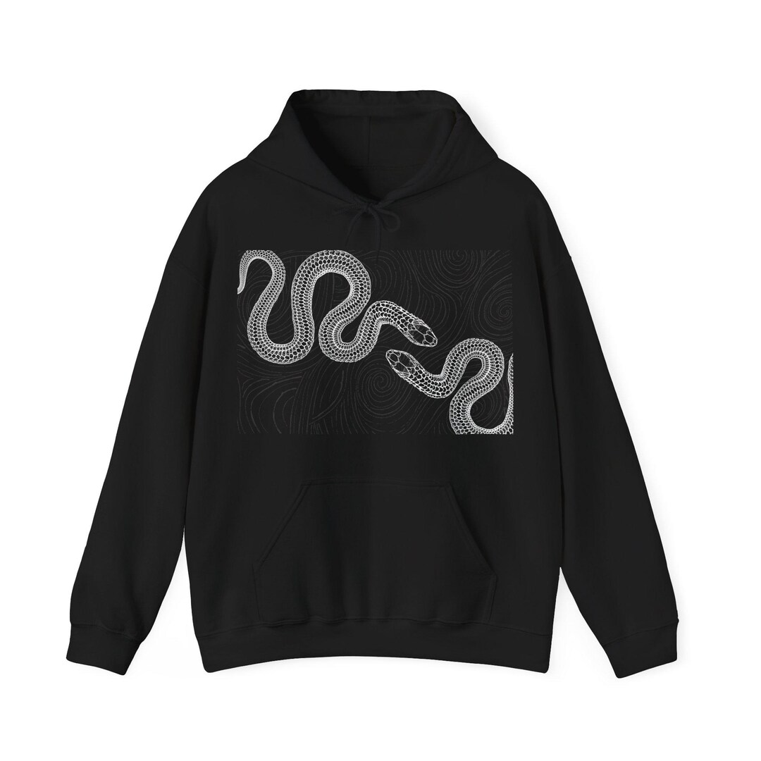 Snakes Hoodie Black & White Goth Reptile Serpent Tattoo Art Inspired ...