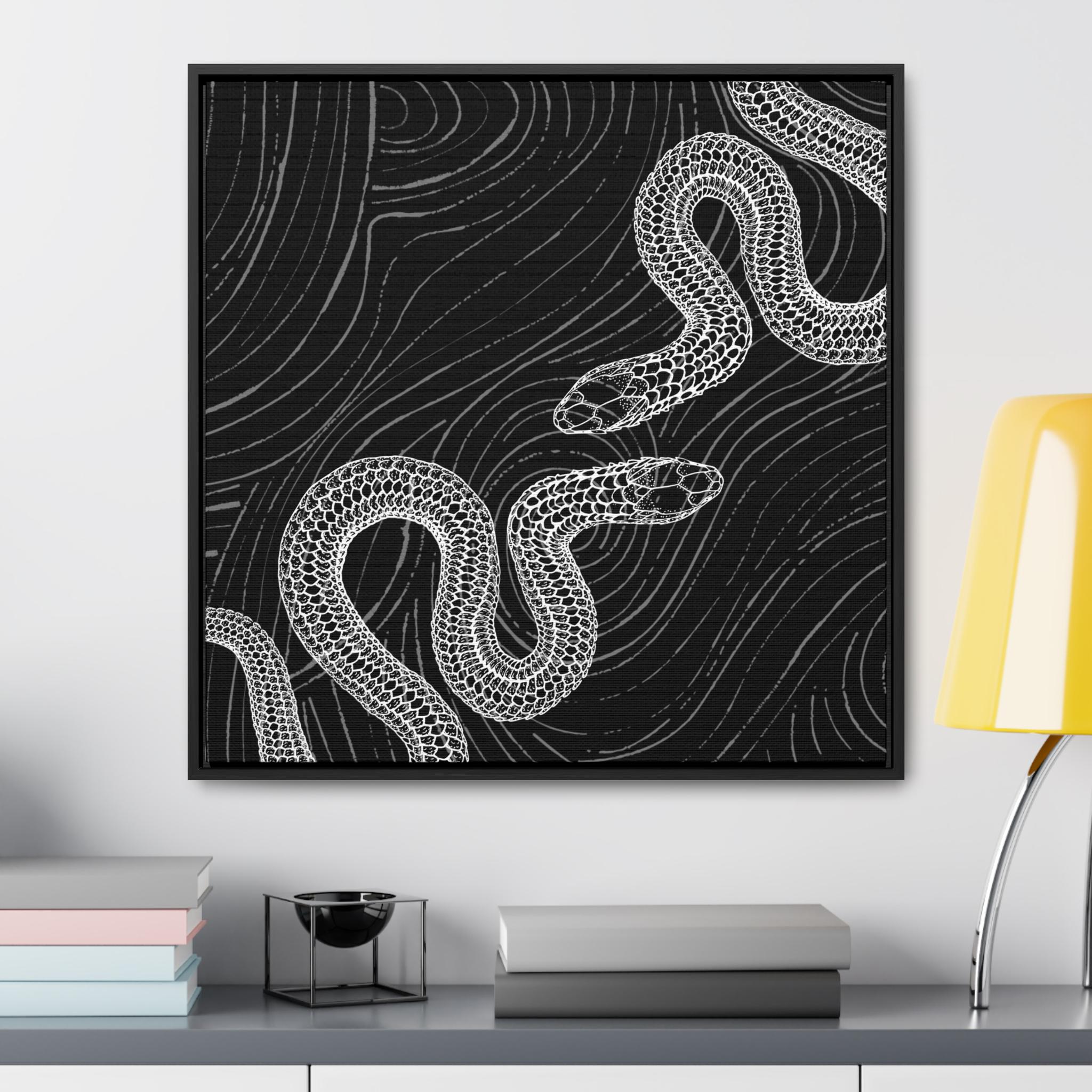 Snakes Wall Art, Reptile Serpent Gallery Canvas Wrap Framed, Mid ...
