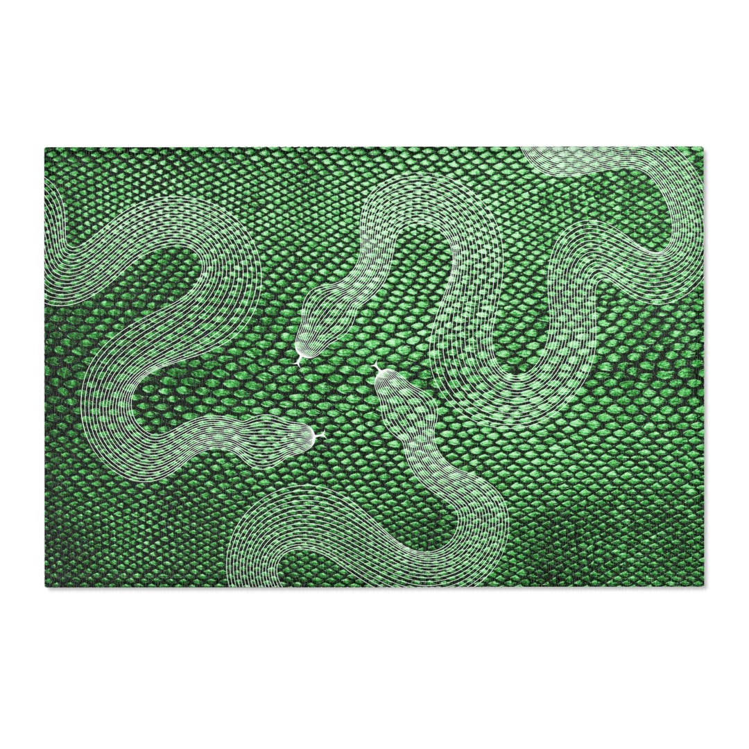 Snakes Goth Rug Reptile Serpent Snake Skin Green Pop Art MCM Mid ...