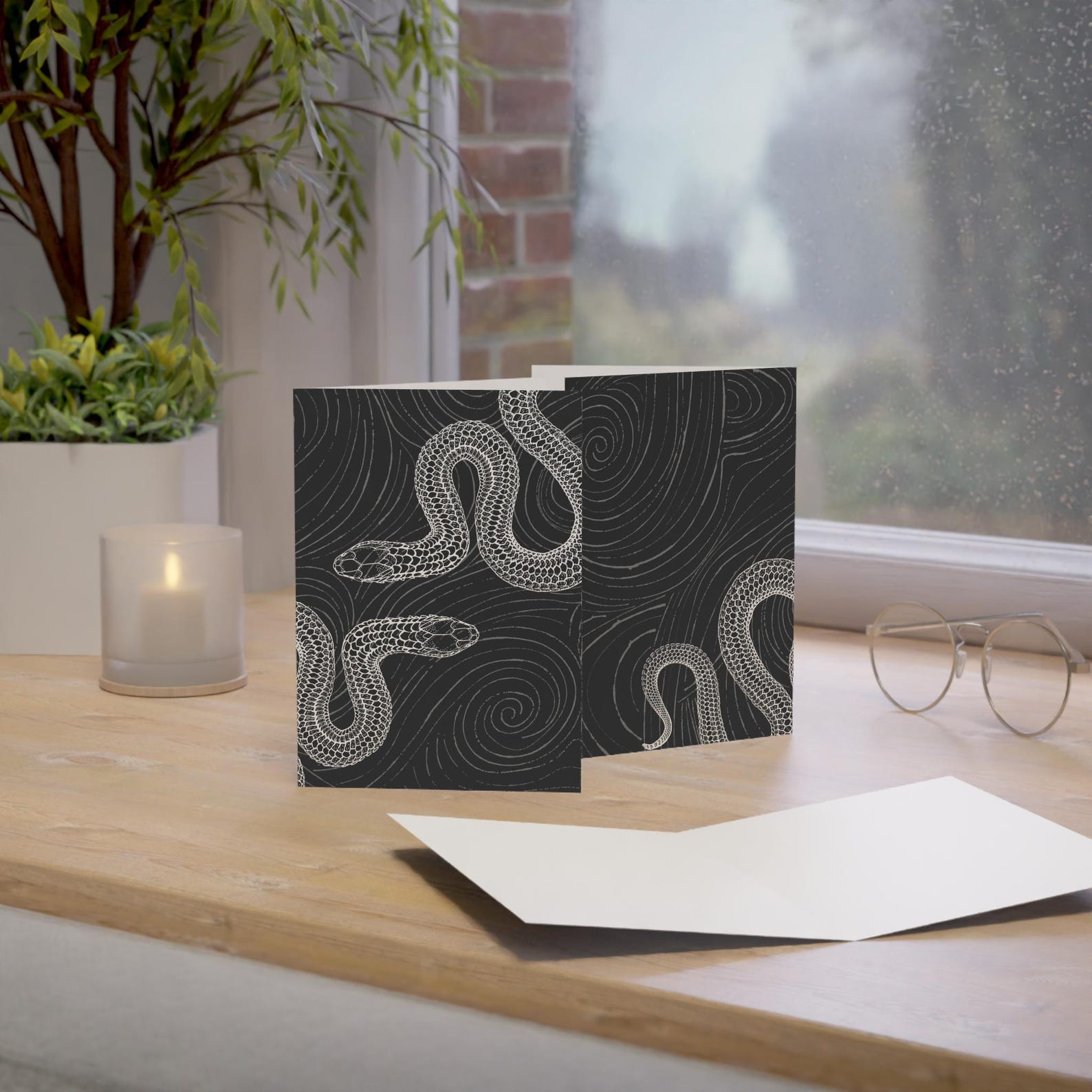Snakes Greeting Cards Stationary Letter Thank You Note Card Goth Tattoo ...