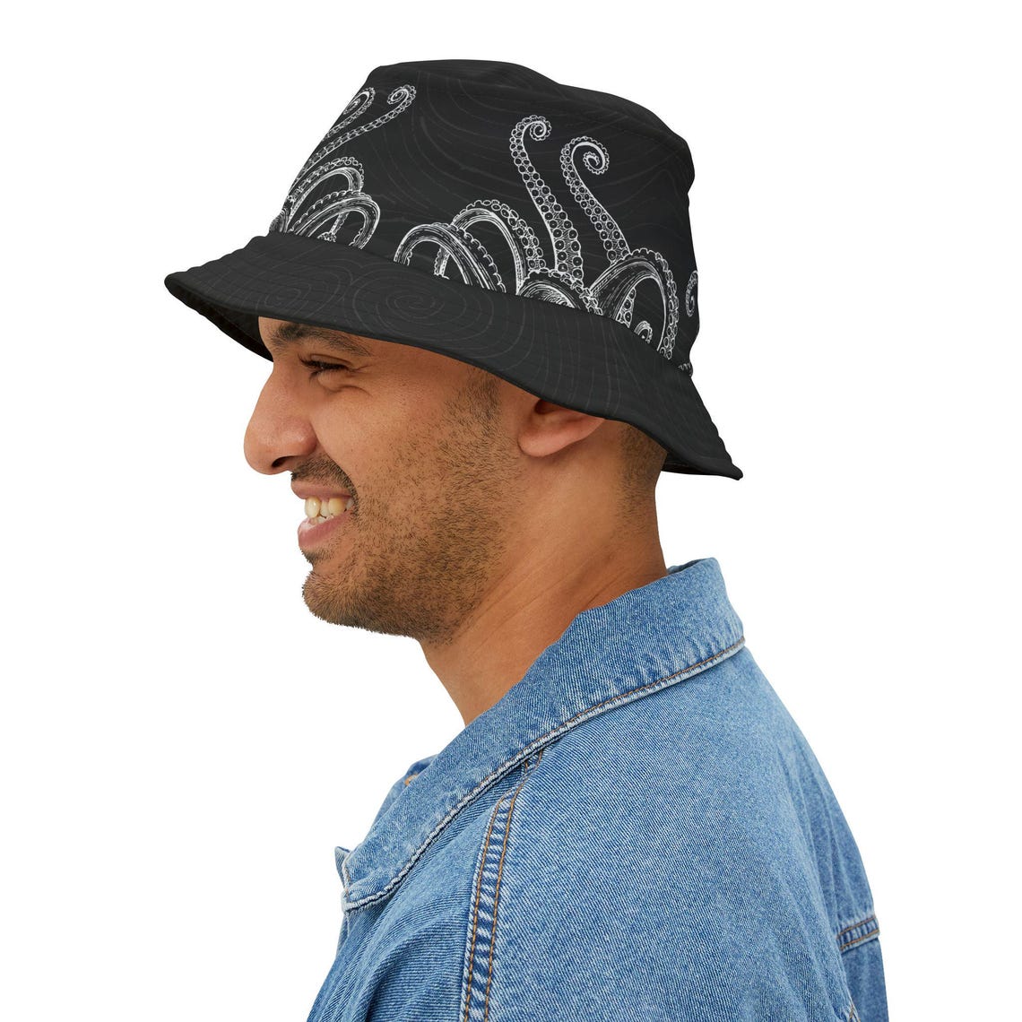 Octopus Bucket Hat, Sea Creature Goth Snake Reptile Serpent Tattoo Art ...