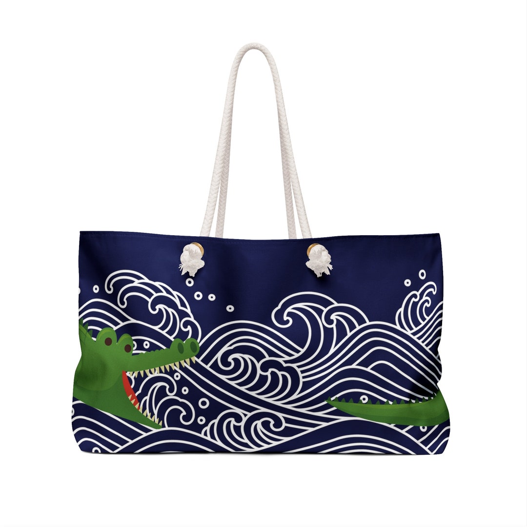 Alligator Tote Bag, Beach Sailing Boating Weekender Tote Bag, Beach Sea ...