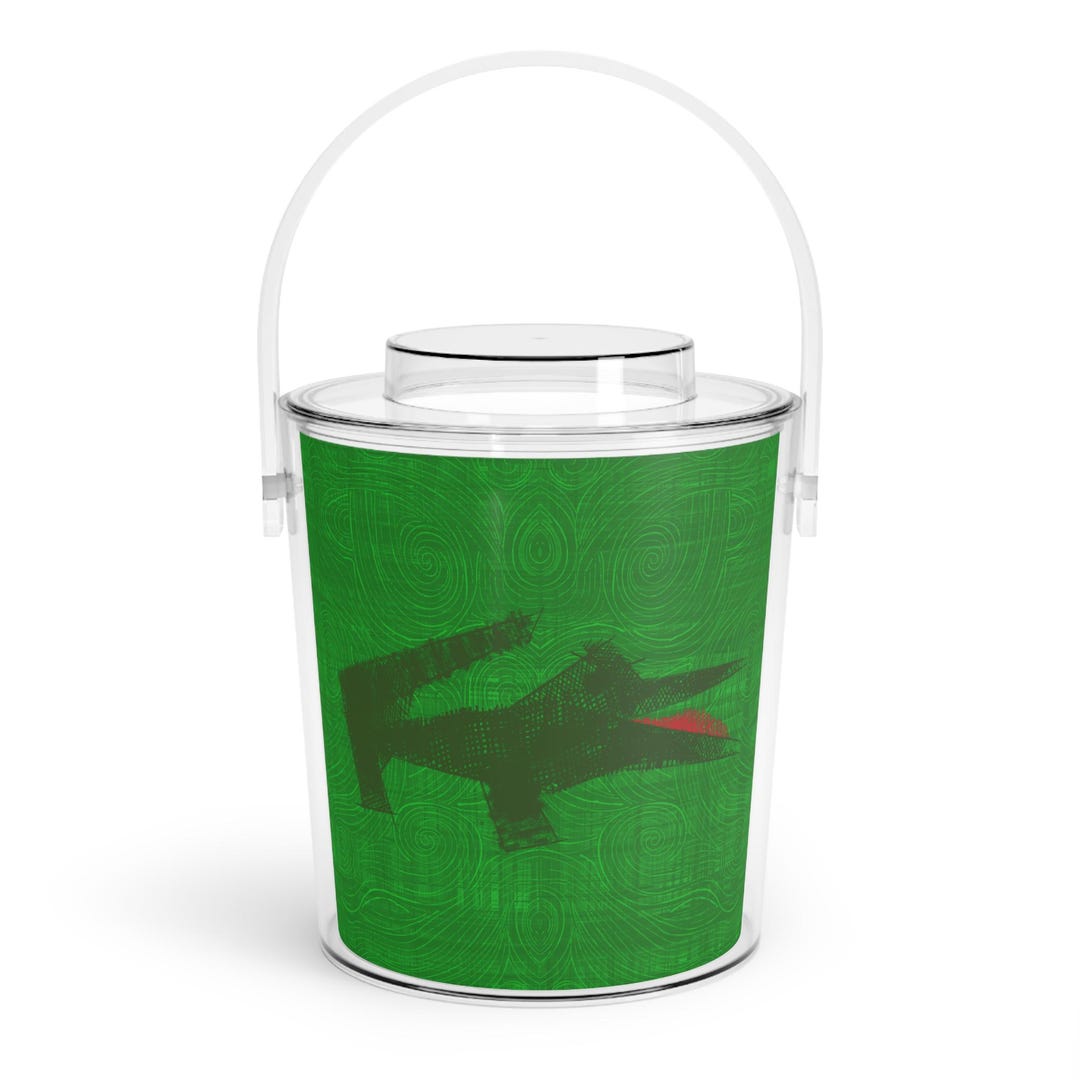 Pop Art Gator Acrylic Ice Bucket Preppy Alligator Reptile Serpent Mid ...