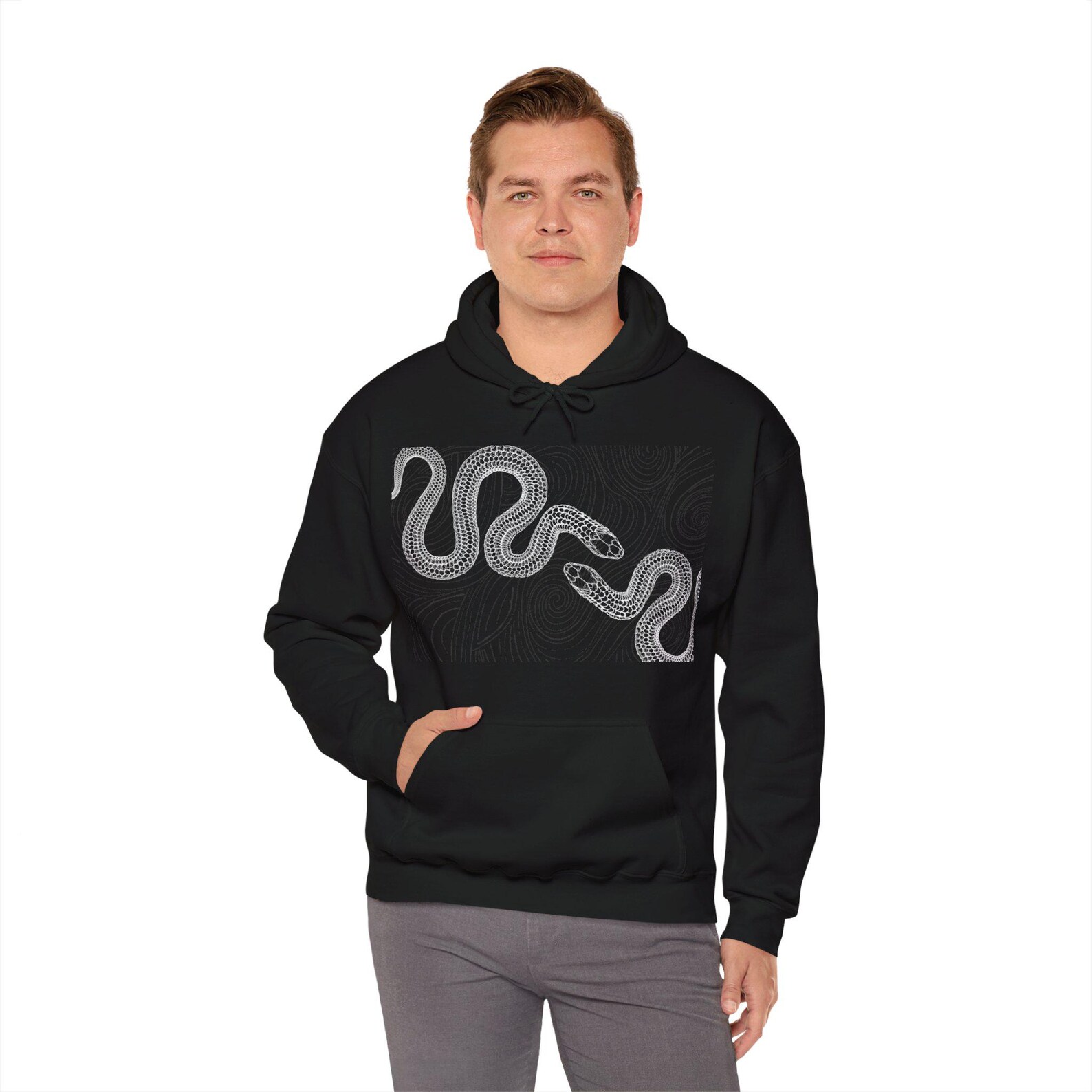 Snakes Hoodie Black & White Goth Reptile Serpent Tattoo Art Inspired ...