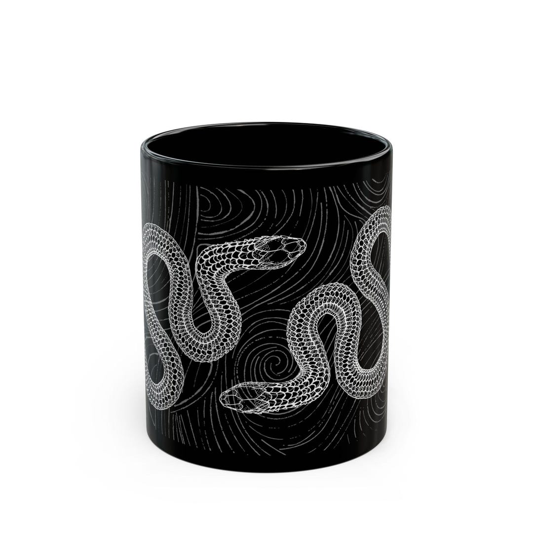 Snakes 11oz Mug Reptile Serpent Black Goth Tattoo Snake Pop Art ...
