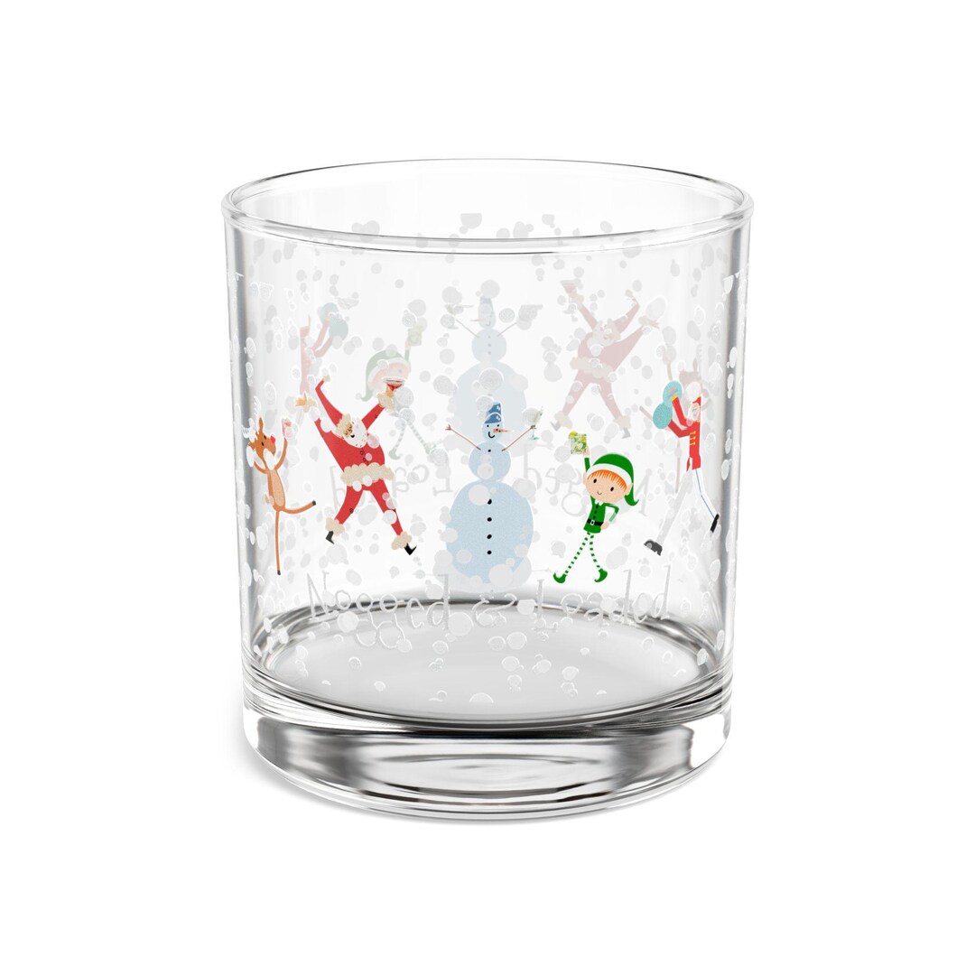 Christmas Party 10oz Rocks Glass - Nogged & Loaded Pop Art, MCM Mid ...
