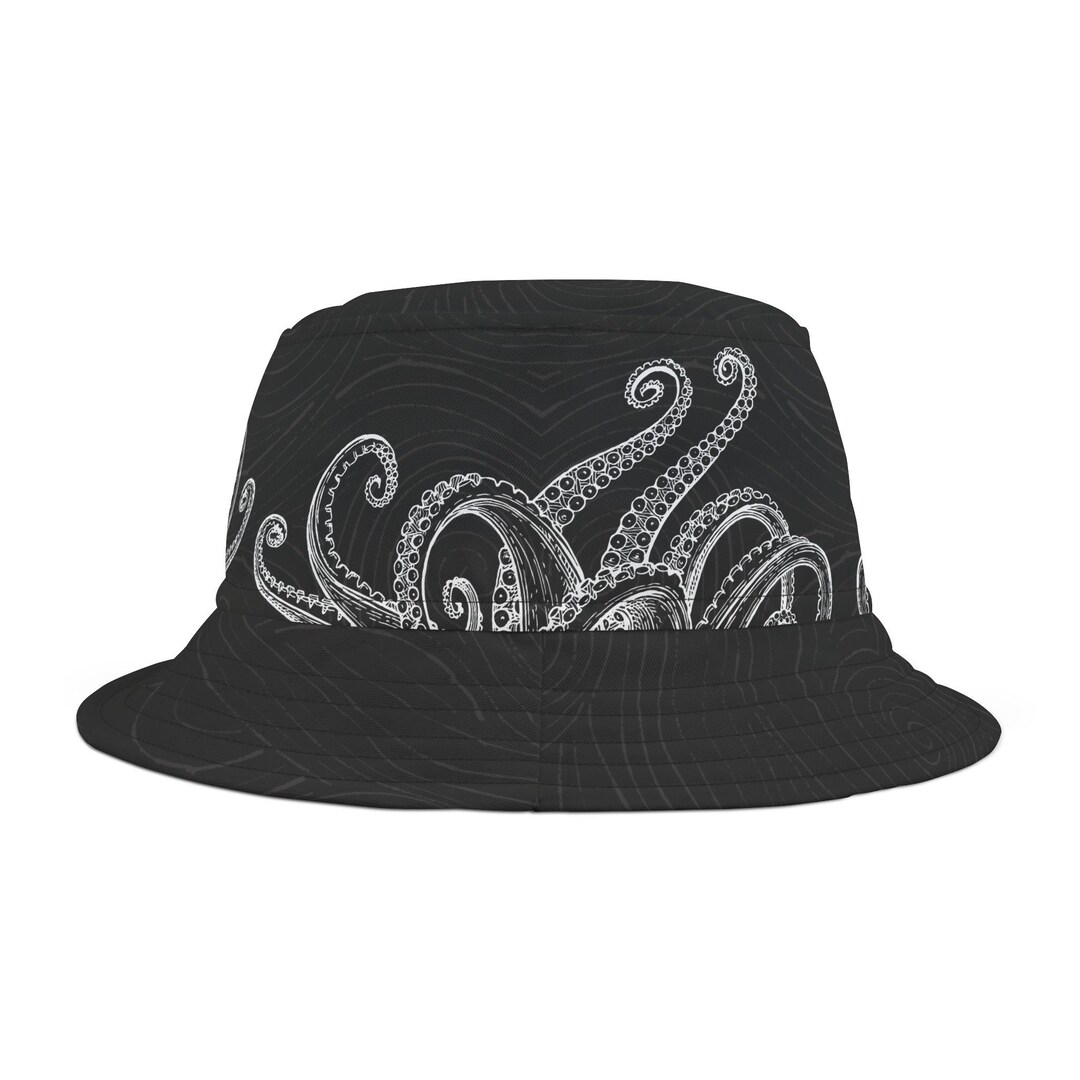 Octopus Bucket Hat, Sea Creature Goth Snake Reptile Serpent Tattoo Art ...