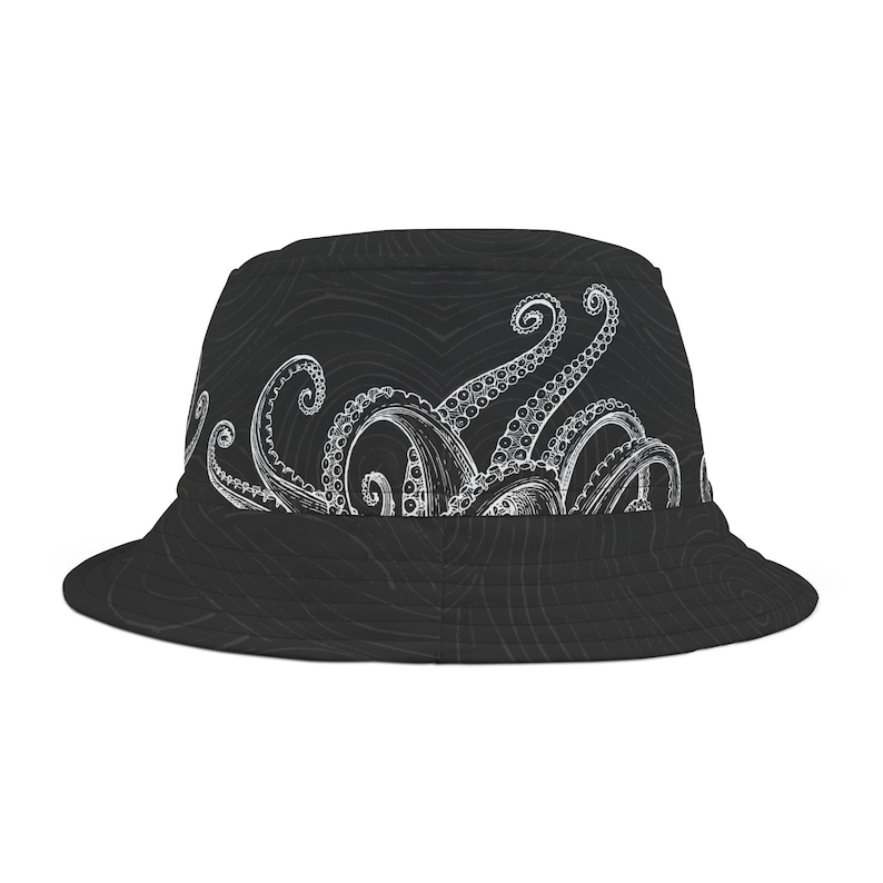 Octopus Bucket Hat, Sea Creature Goth Snake Reptile Serpent Tattoo Art ...