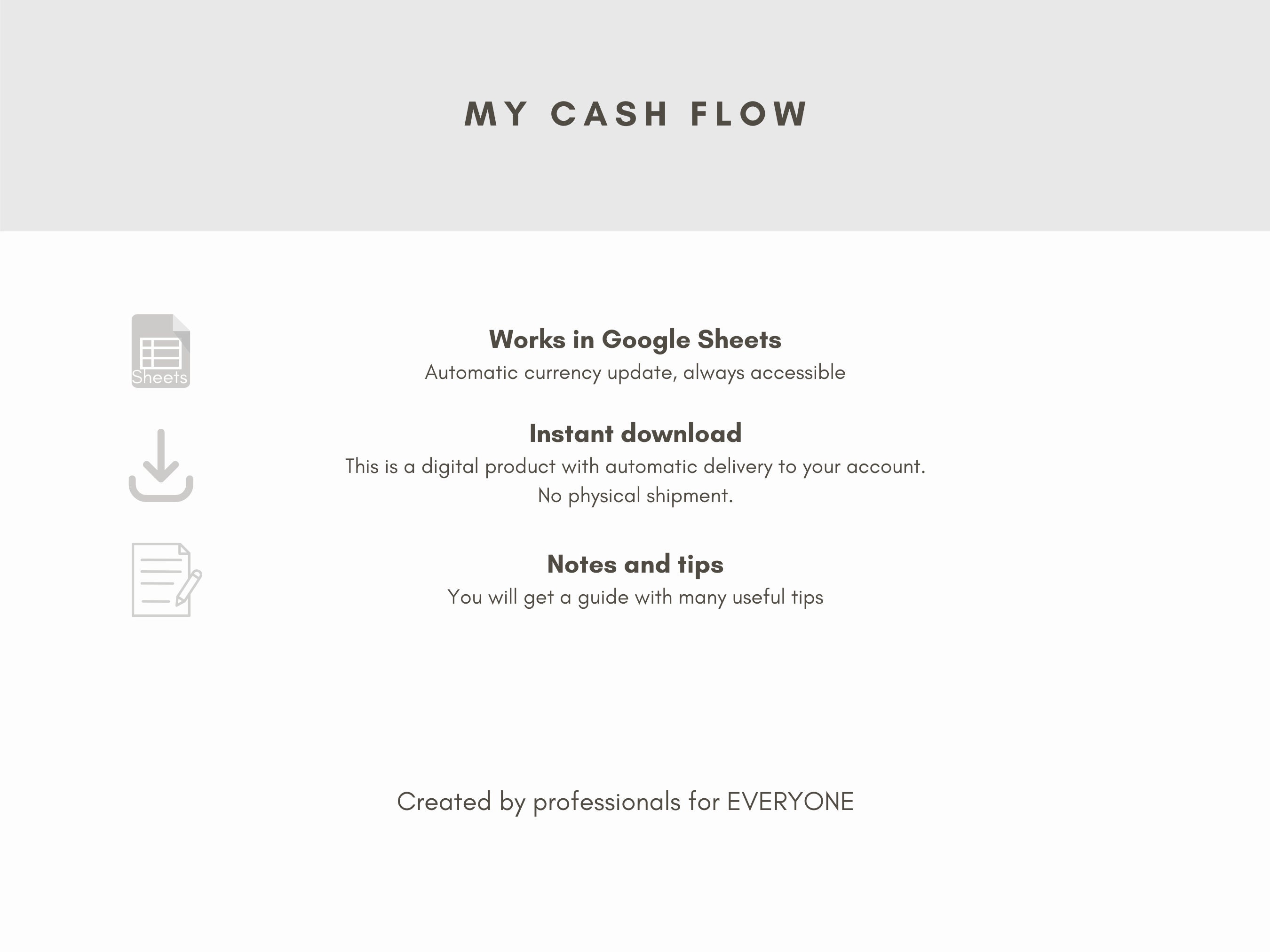 MY CASH FLOW Sheets Multiyear Multicurrency Simple Monthly Budget & Annual Budget Spreadsheet ...