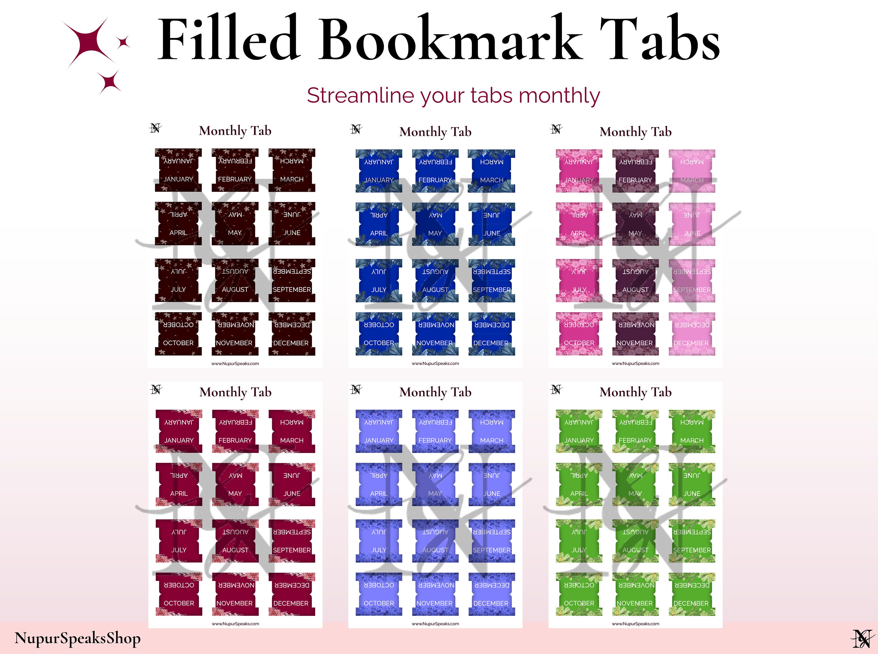 Planner Tabs Printable | Folder Tabs | Printable Dividers | Editable ...