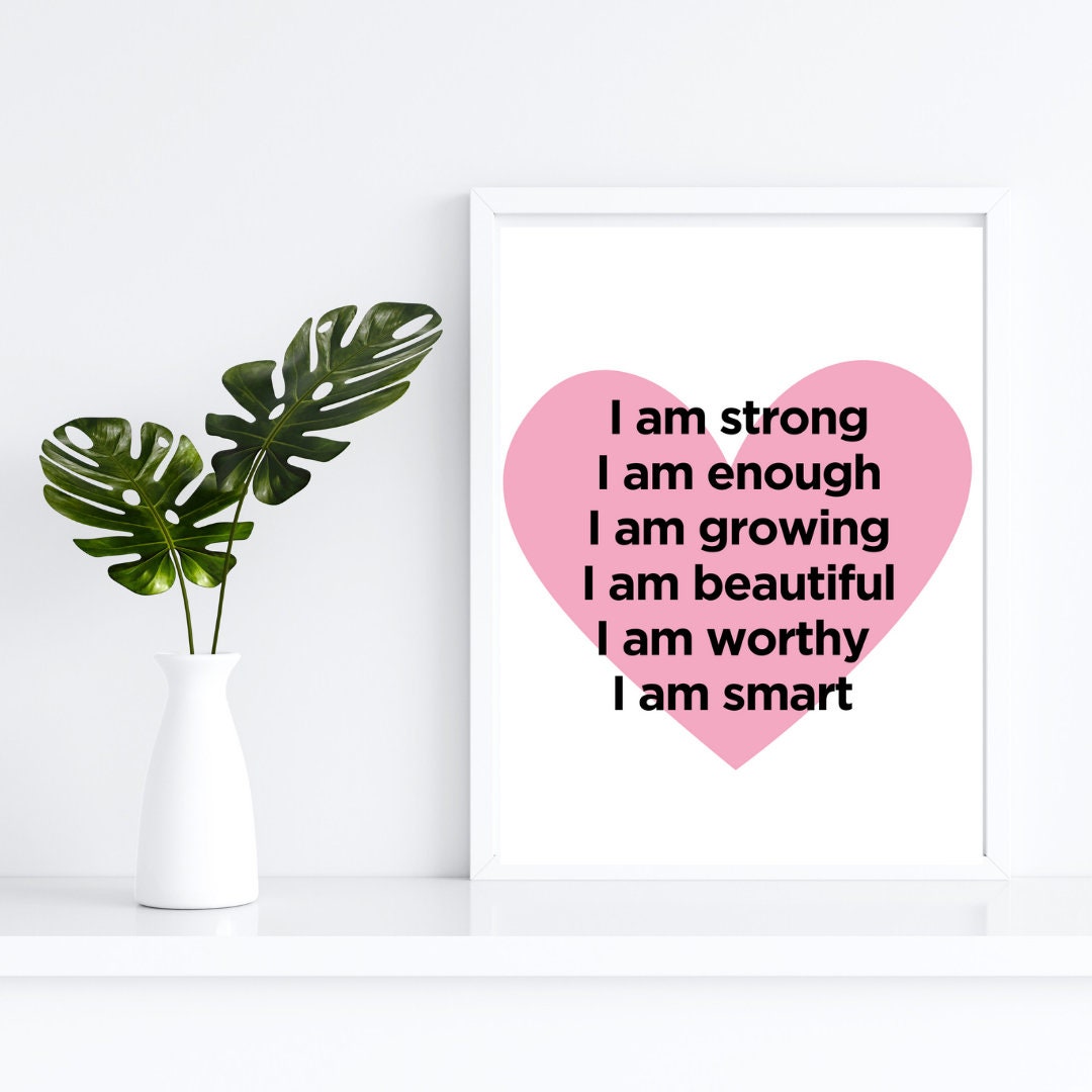Positive Affirmations Self Love Digital Download Wall Art Printable - Etsy
