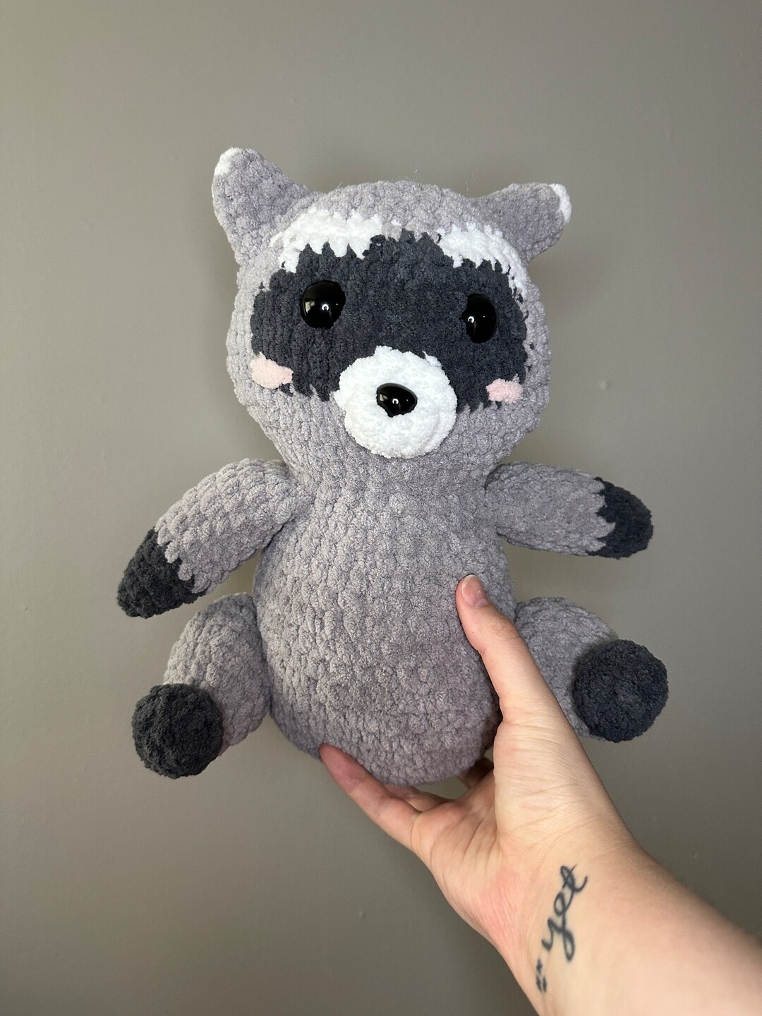 Raccoon Plushie, Chunky Raccoon Plushie, Handmade Raccoon Plushie ...