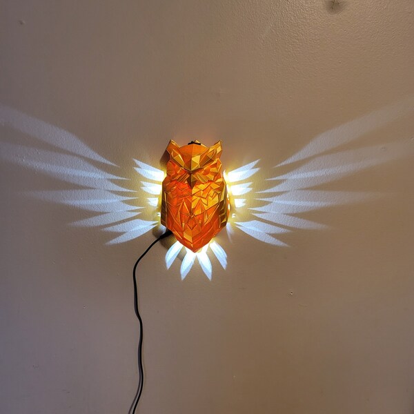 3d Printed Owl Wall Light - Etsy