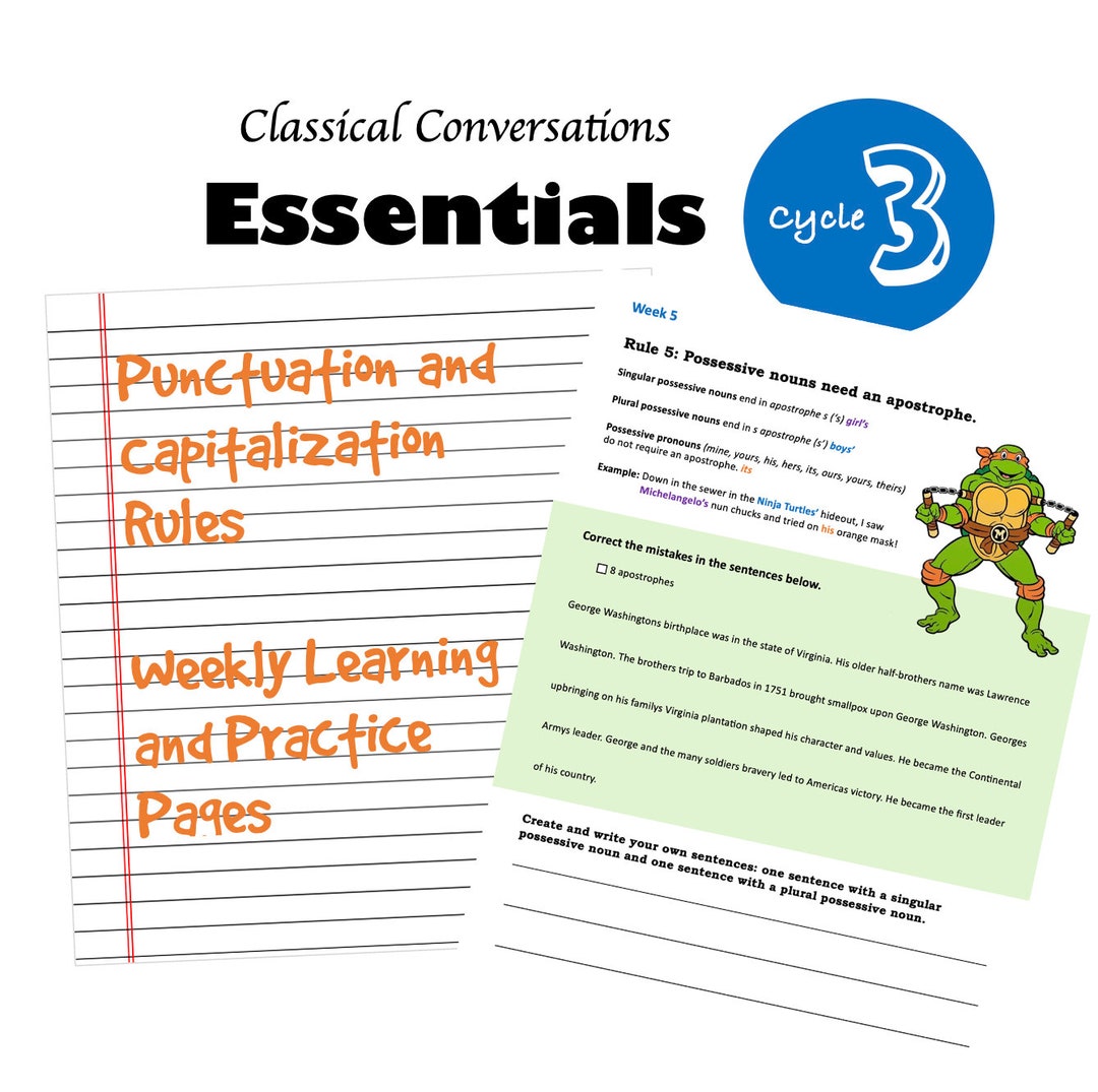 CC Essentials: Punctuation & Capitalization Rules Practice Pages - Etsy
