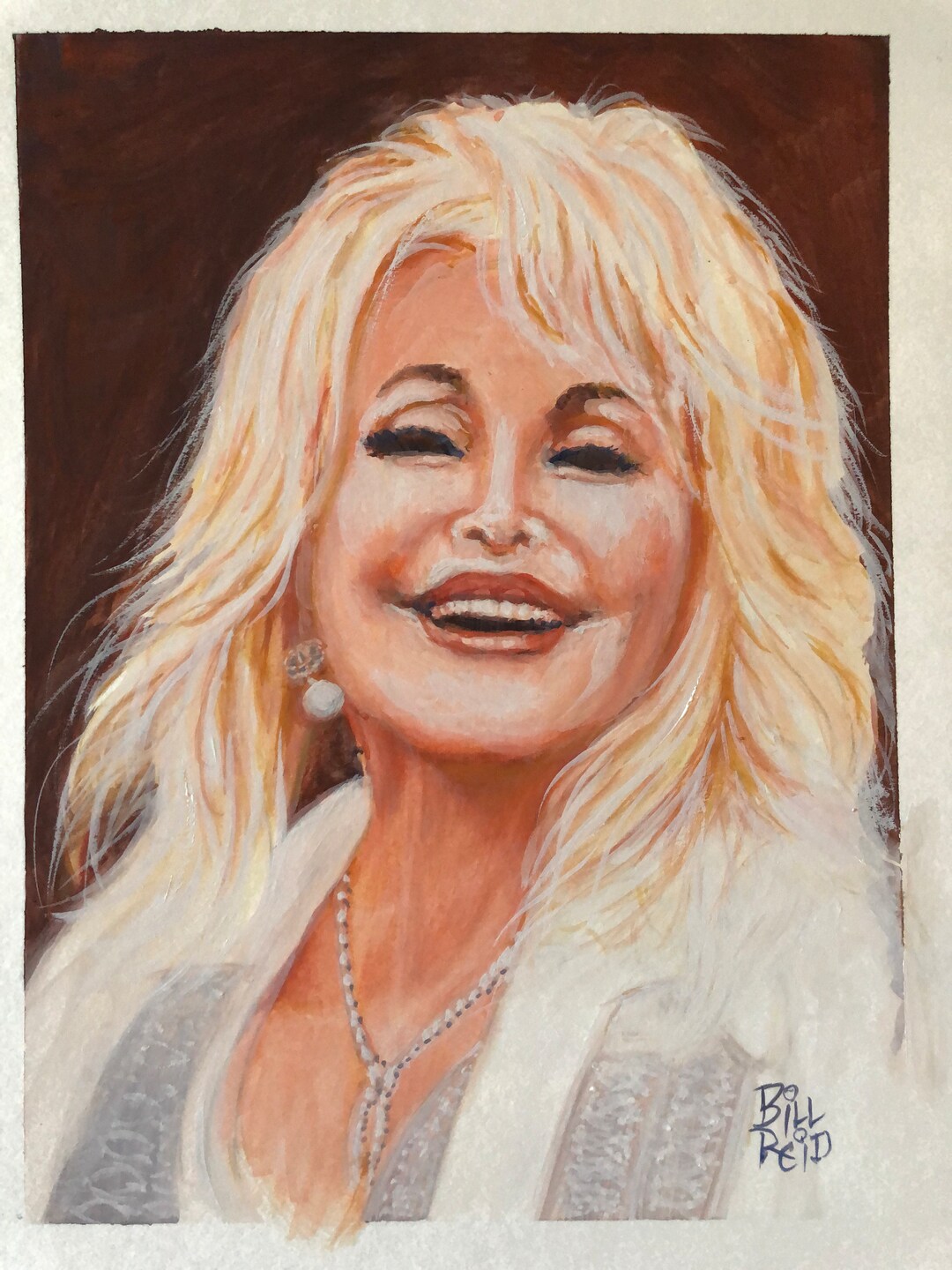 Dolly Parton Gouache Portrait on Illustrator Board - Etsy