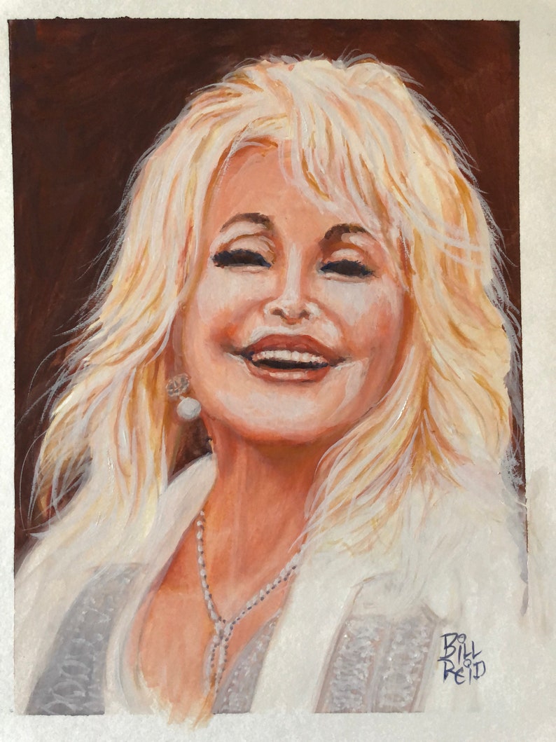 Dolly Parton Gouache Portrait on Illustrator Board - Etsy