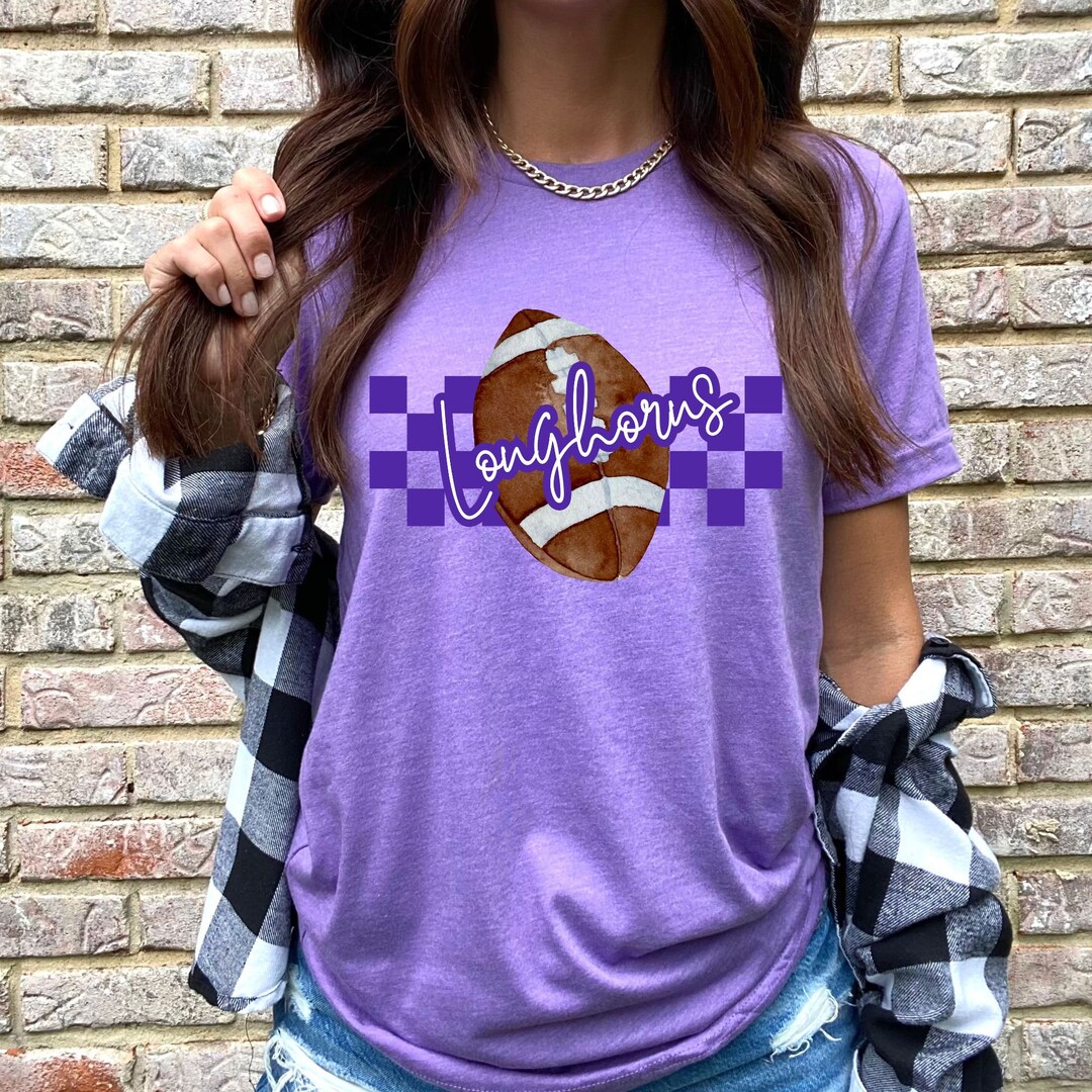 Longhorn Game Day-spirit Tee-png-spirit Wear-gameday-purple&white - Etsy