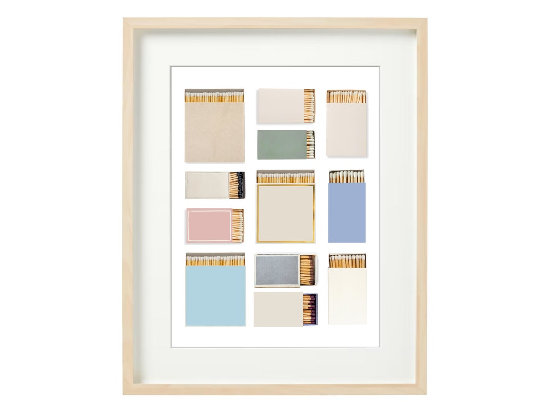 Colorful Blank Matchbook Print Template | Vintage Matchbook Art Poster ...