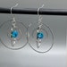 Life on Earth - Silver Triple Hoop Earrings With "earth Like" Bead - Etsy