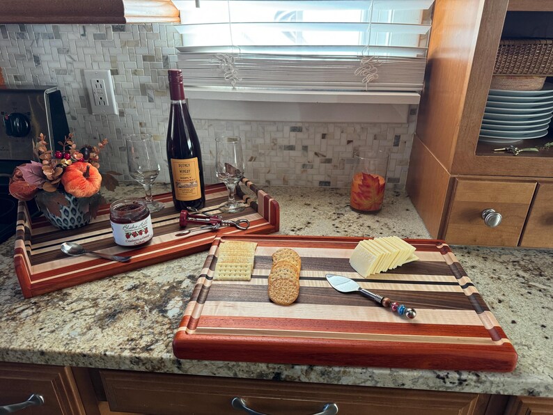 Handcrafted Serving Tray With Nested Cutting Board. - Etsy