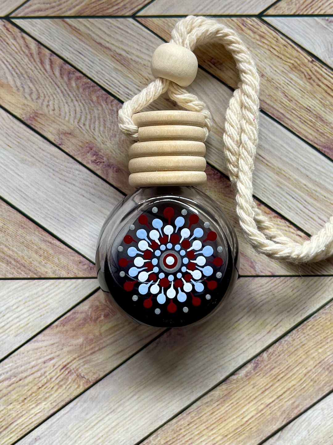 FREE Shipping Hanging Car Diffuser With Hand Painted Mandala Dot Art in ...
