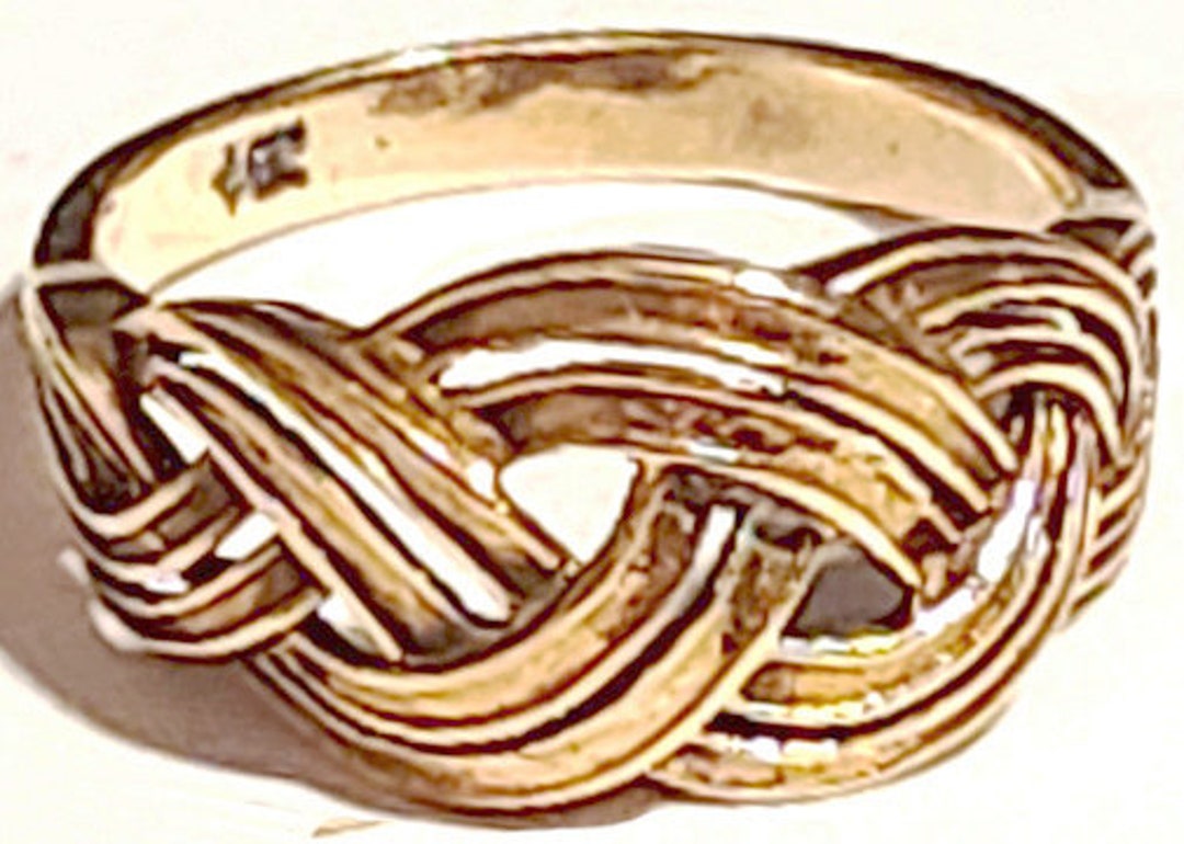 Turks Head Knot 14k Gold Ring Vintage - Etsy
