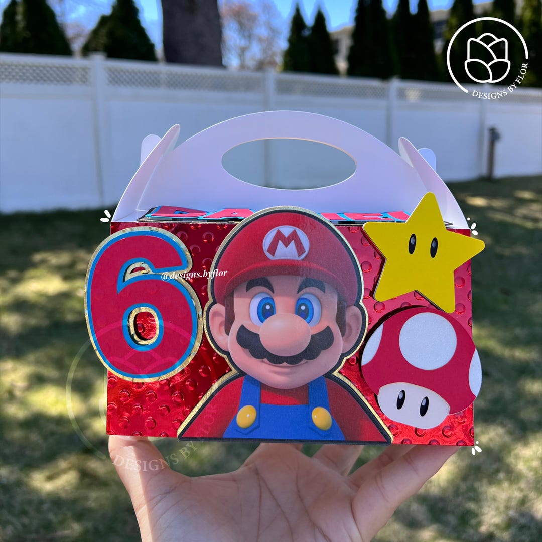 Mario Bros Favor Boxes, Mario Party Decoration, Custom Favor Boxes ...