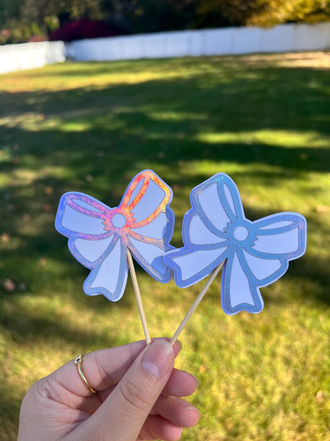 Cupcake Toppers/ Bow Cupcake Toppers/ Girl Birthday/ Decoration ...