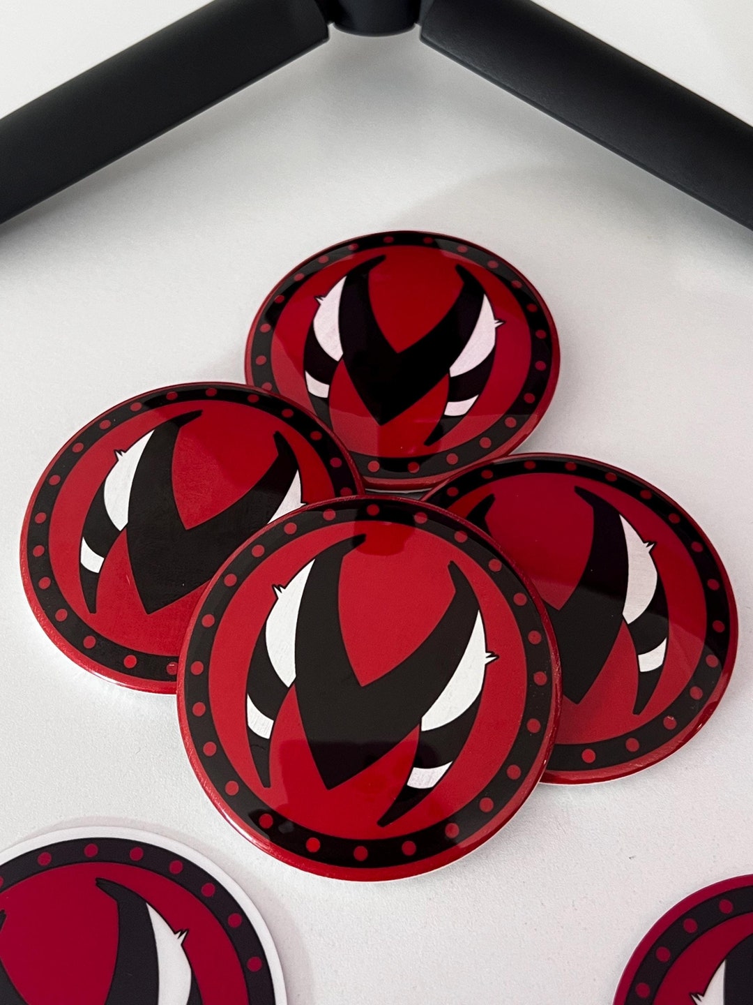 LIMITED IMP Button Pin/ Helluva Boss Pin/ IMP/ Blitzo/ Red/ Metallic ...