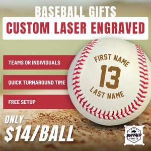 Personalized Laser-engraved Baseball Custom Name & Number - Etsy