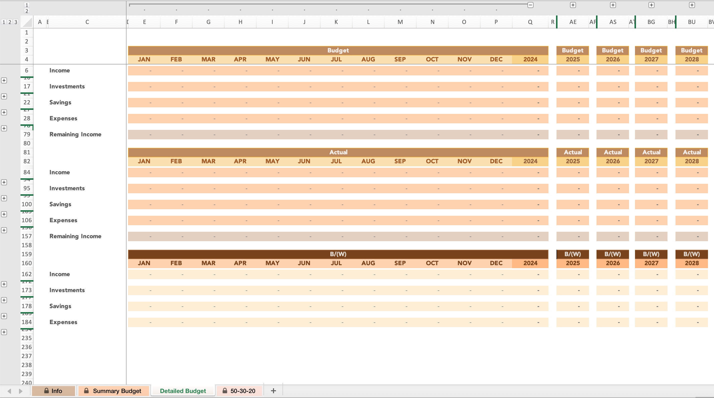 Multi-year Individual Budget Template - Etsy