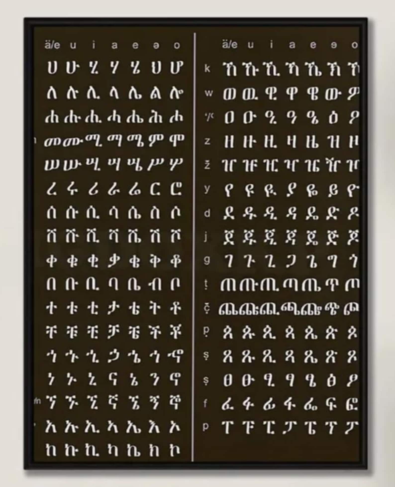 Ethiopian Alphabet for Amharic Language Learning - Etsy