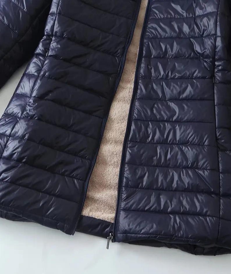 Women's Fashion Solid Color Mid-length Hooded Jacket, Casual Style ...