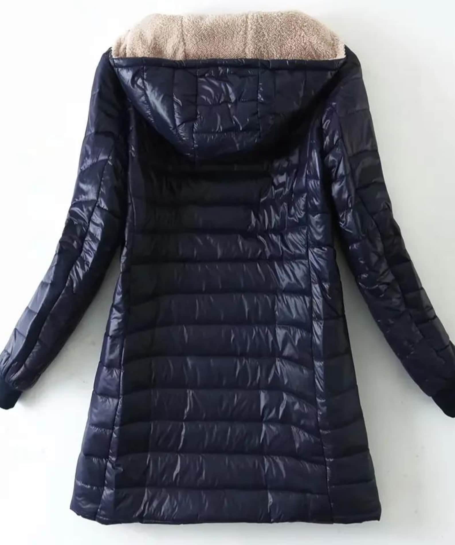 Women's Fashion Solid Color Mid-length Hooded Jacket, Casual Style ...