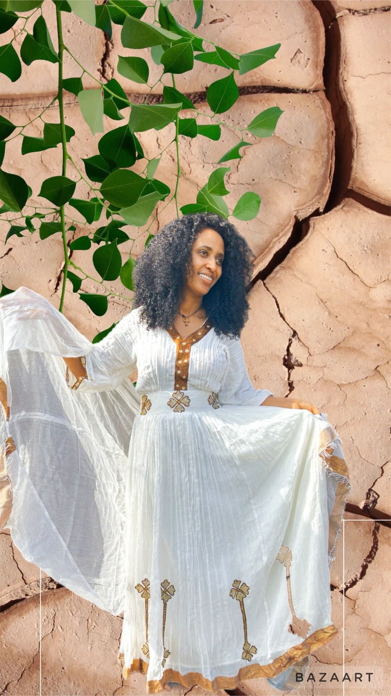 Habesha Kemise With Full Size Netela Perfect for Church and Events - Etsy