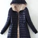 Women's Fashion Solid Color Mid-length Hooded Jacket, Casual Style ...