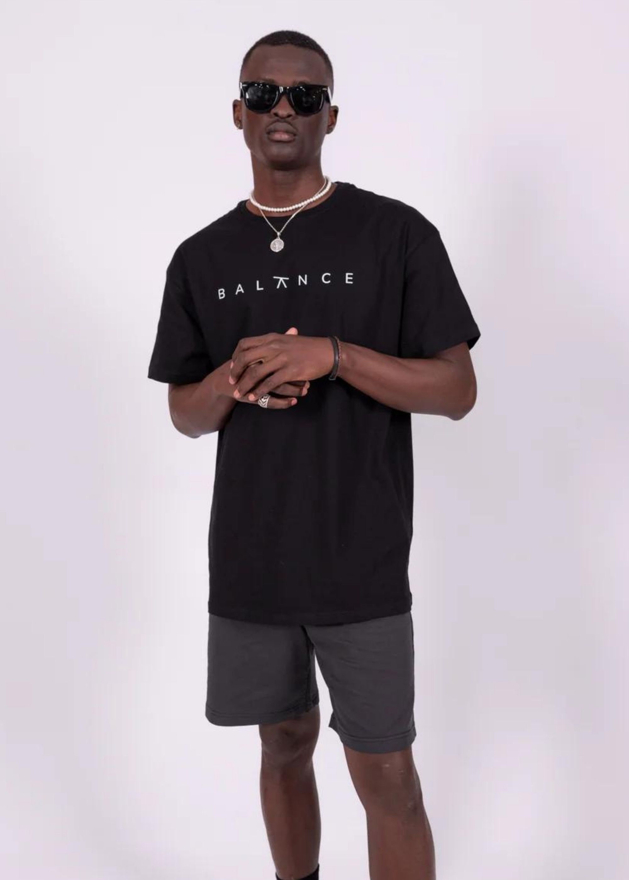 Balance Oversize T-shirt, Black and White Life Motto Printed T-shirt ...