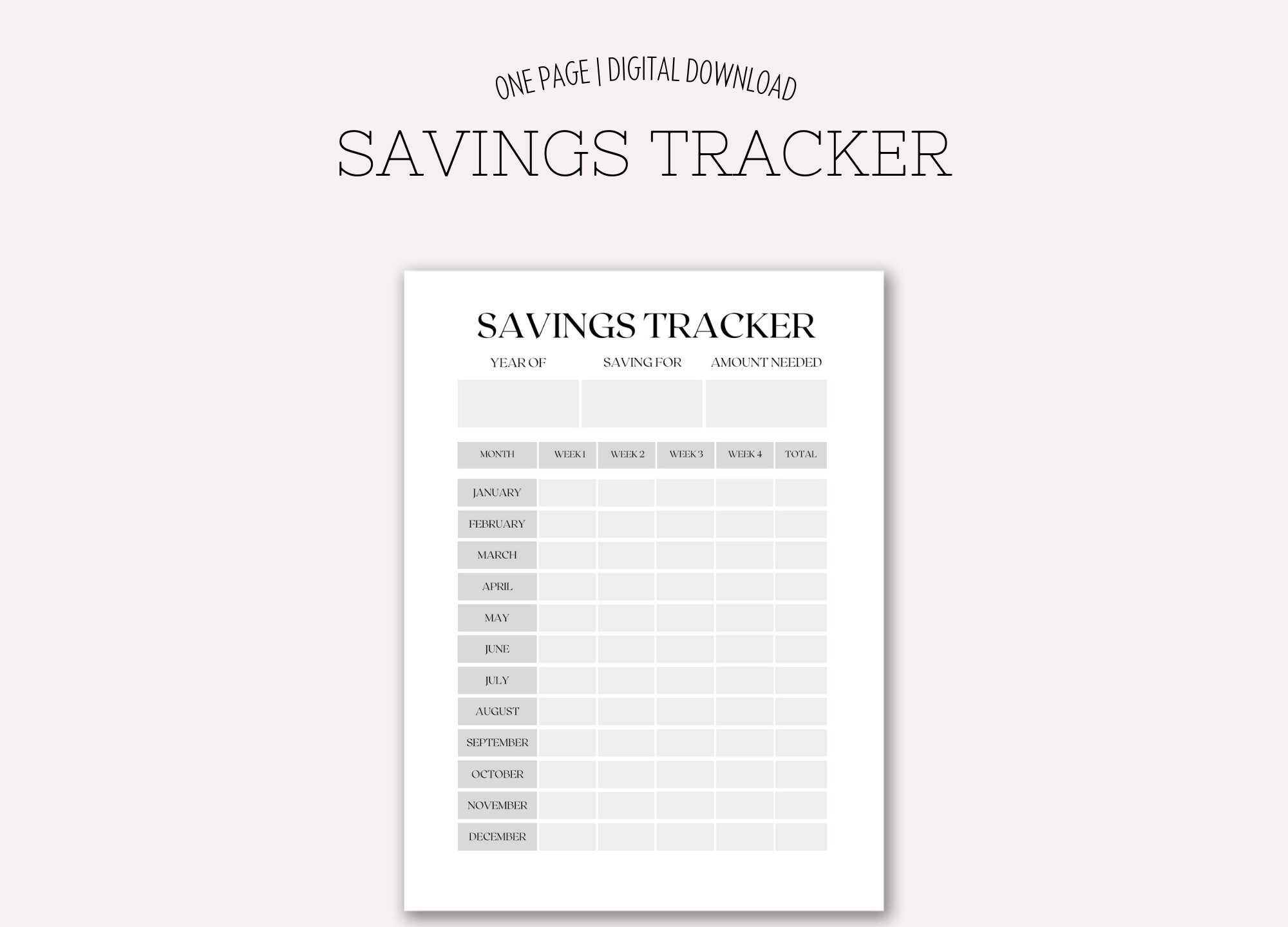 Savings Tracker | Printable, Digital Download, Useful Organisation - Etsy