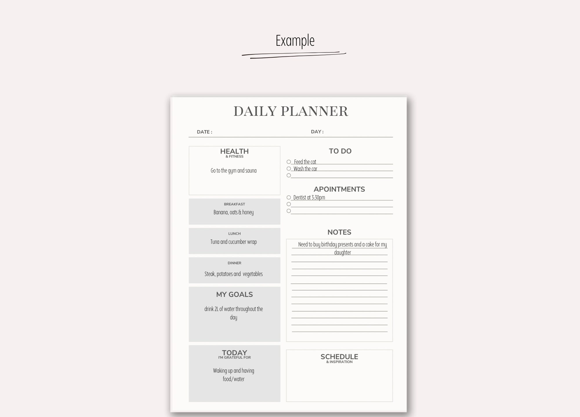 Modern Daily Planner | Printable, Digital Download, Modern Design, Easy ...