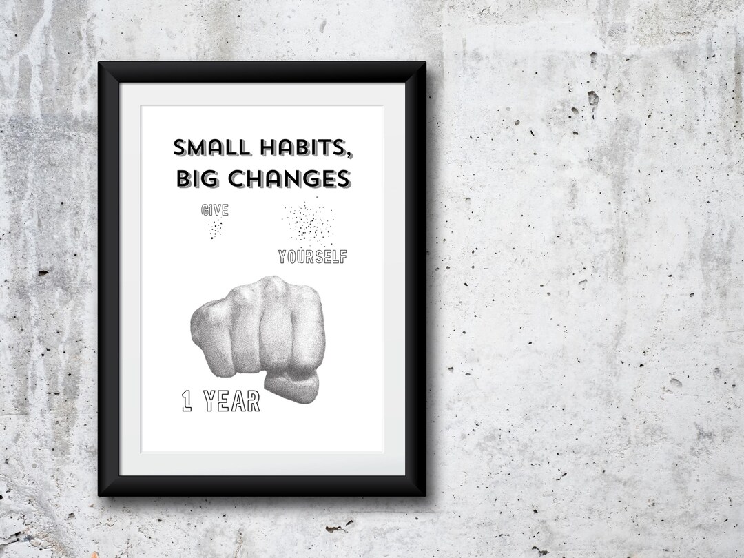 Small Habits Big Changes Wall Art Trendy Print Minimalist Art Digital ...