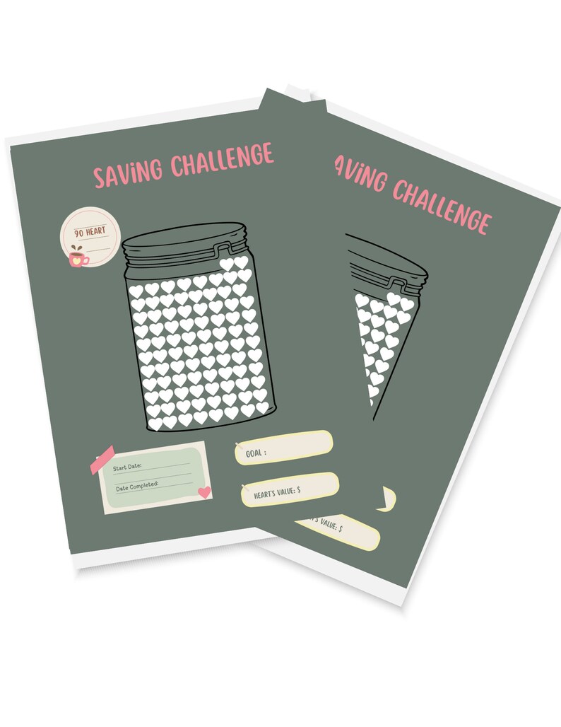 Saving Challenge Printable - Etsy